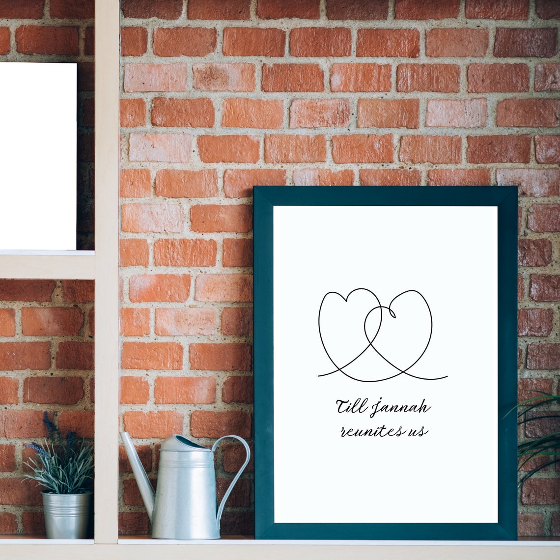 Till Jannah Reunites Us, Islamic Love Wall Art, Fine Line Heart ...