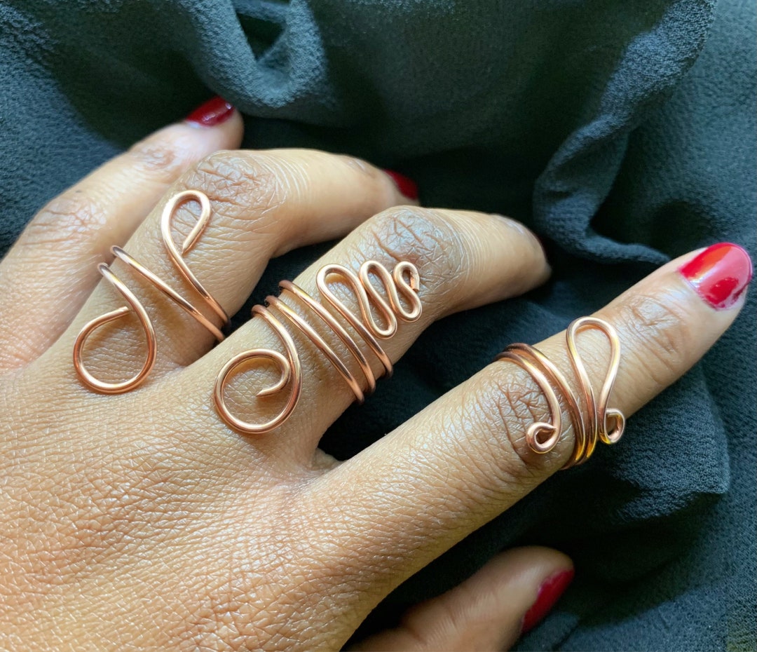 Gold Adjustable Natural Ring Copper Dainty Artsy Rings Personalized ...