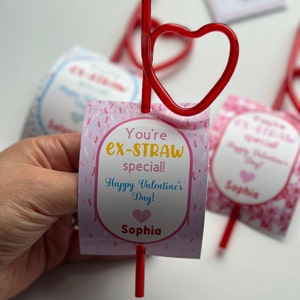 Red Heart Silly Straw Valentines Day Gifts for Kids Class Exchange ...