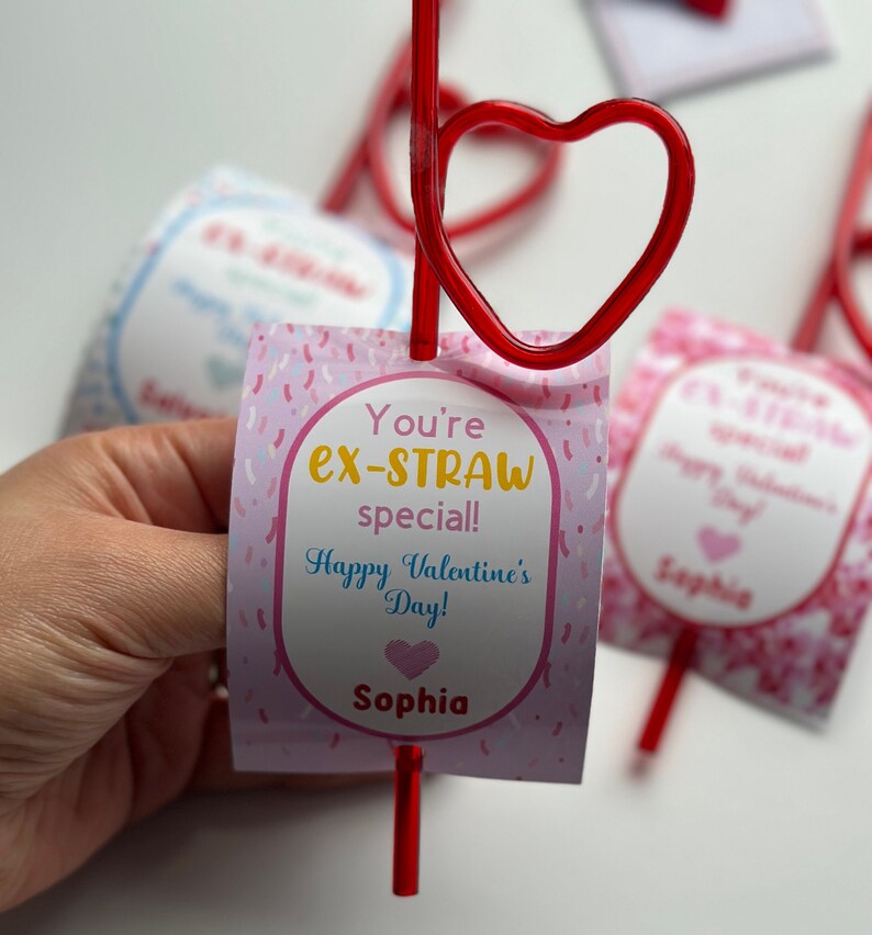 Red Heart Silly Straw Valentines Day Gifts for Kids Class Exchange ...
