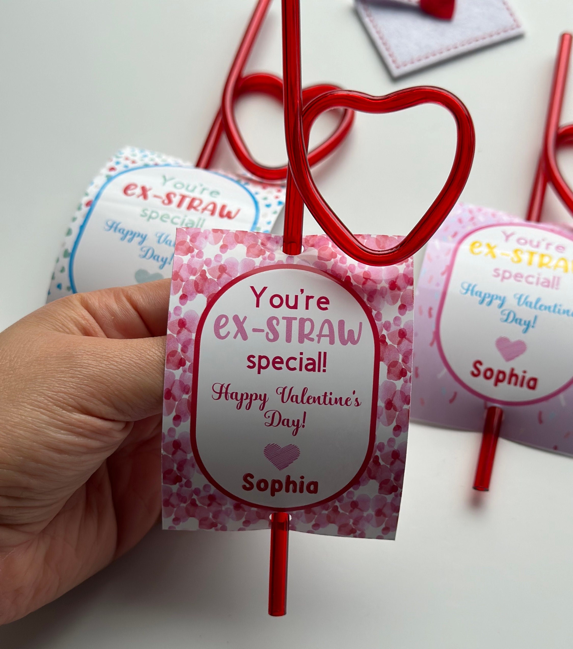 Red Heart Silly Straw Valentines Day Gifts for Kids Class Exchange ...