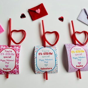 Red Heart Silly Straw Valentines Day Gifts for Kids Class Exchange ...