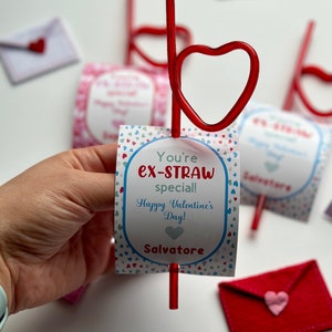 Red Heart Silly Straw Valentines Day Gifts for Kids Class Exchange ...