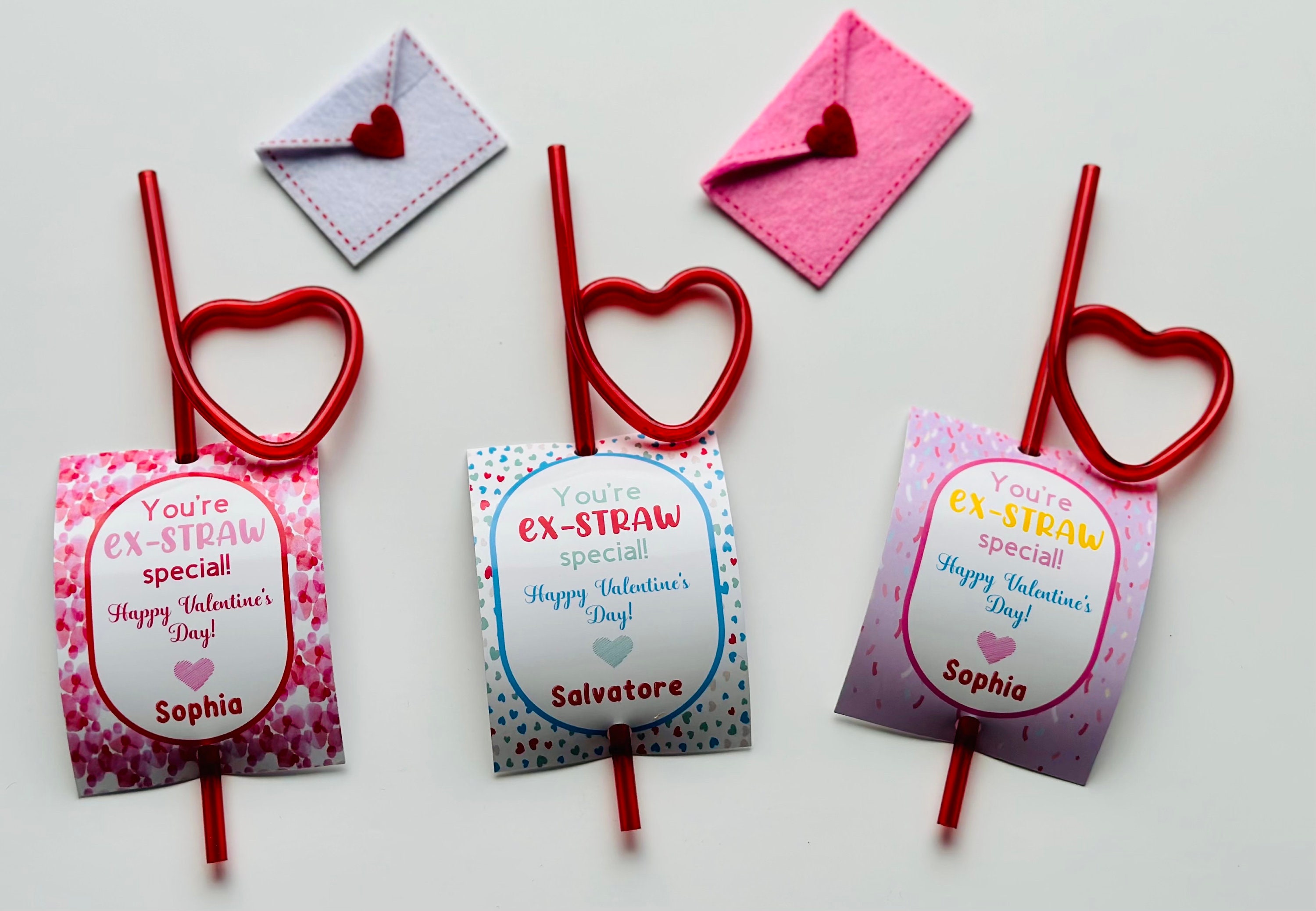 Red Heart Silly Straw Valentines Day Gifts for Kids Class Exchange ...