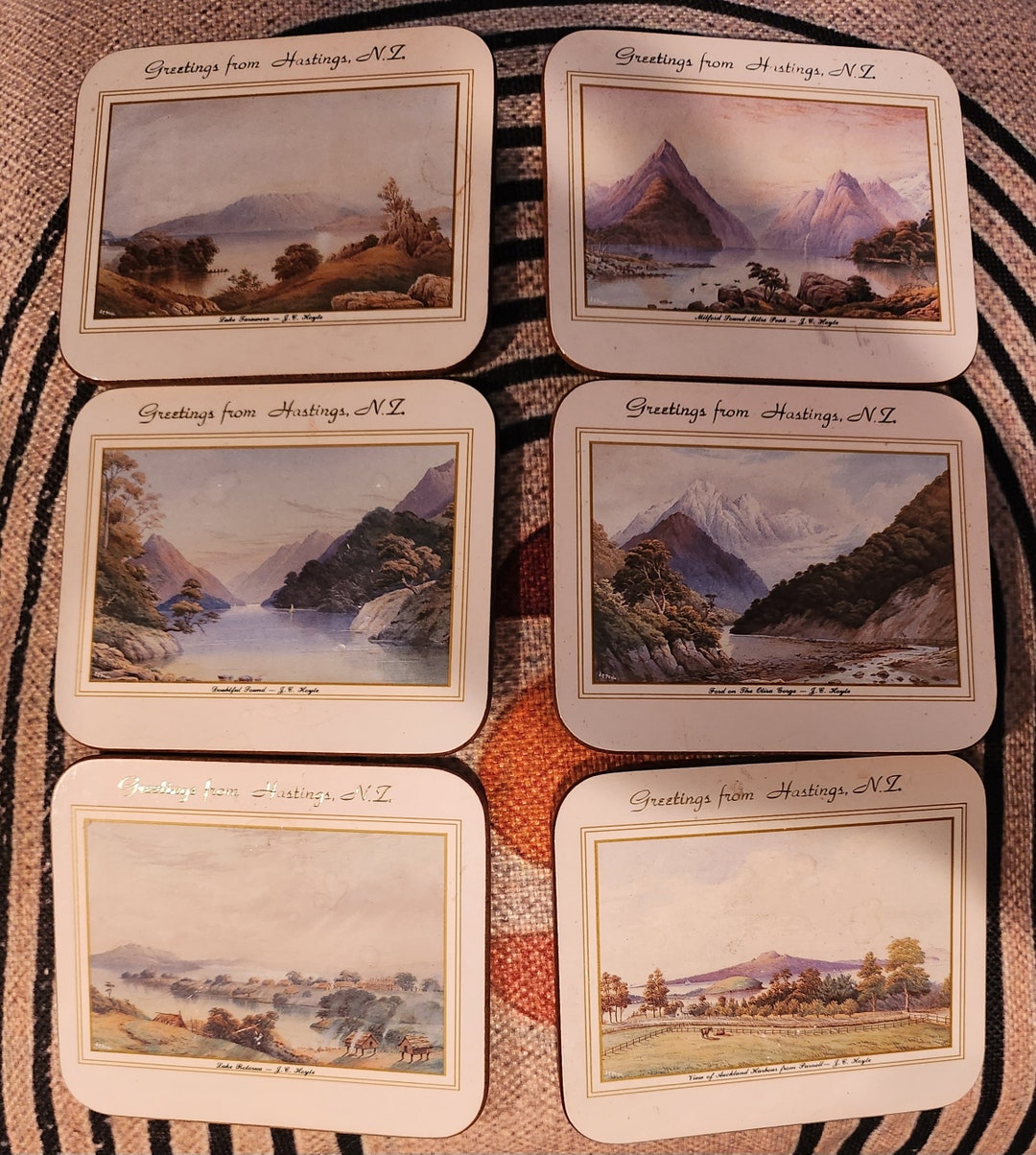 Vintage- J C Hoyte Auckland New Zealand- Landscape Paintings- Set of 6 ...