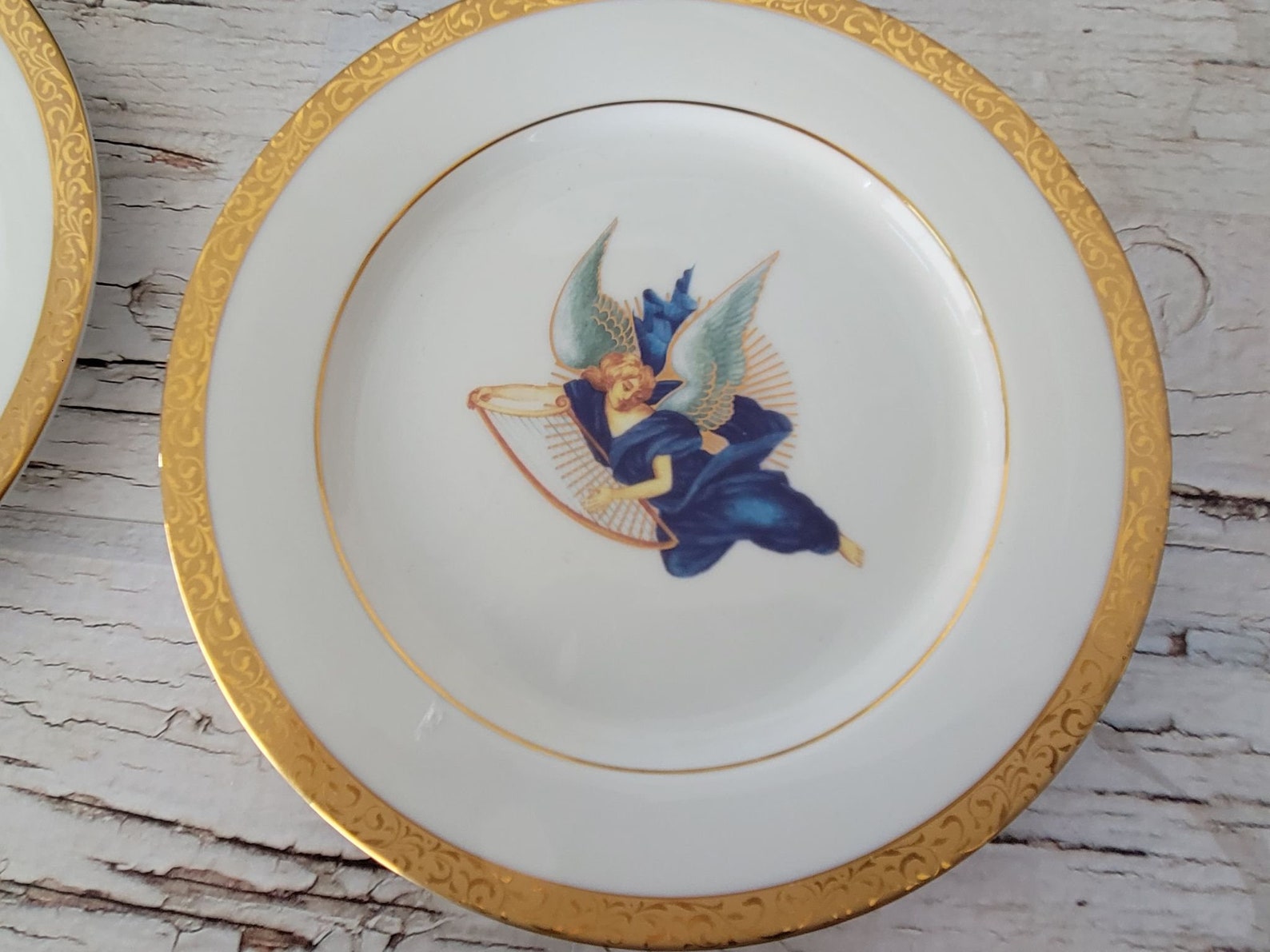 Nikko Fine China- Patra Thailand- Gold Filigree Angel Salad Plates- Set ...