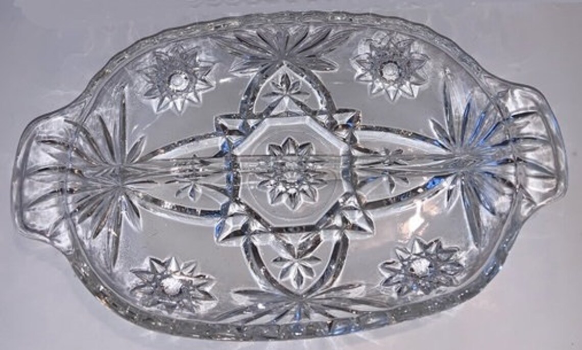 Anchor Hocking Vintage 1960's 10" Americana Star of David Relish Tray ...