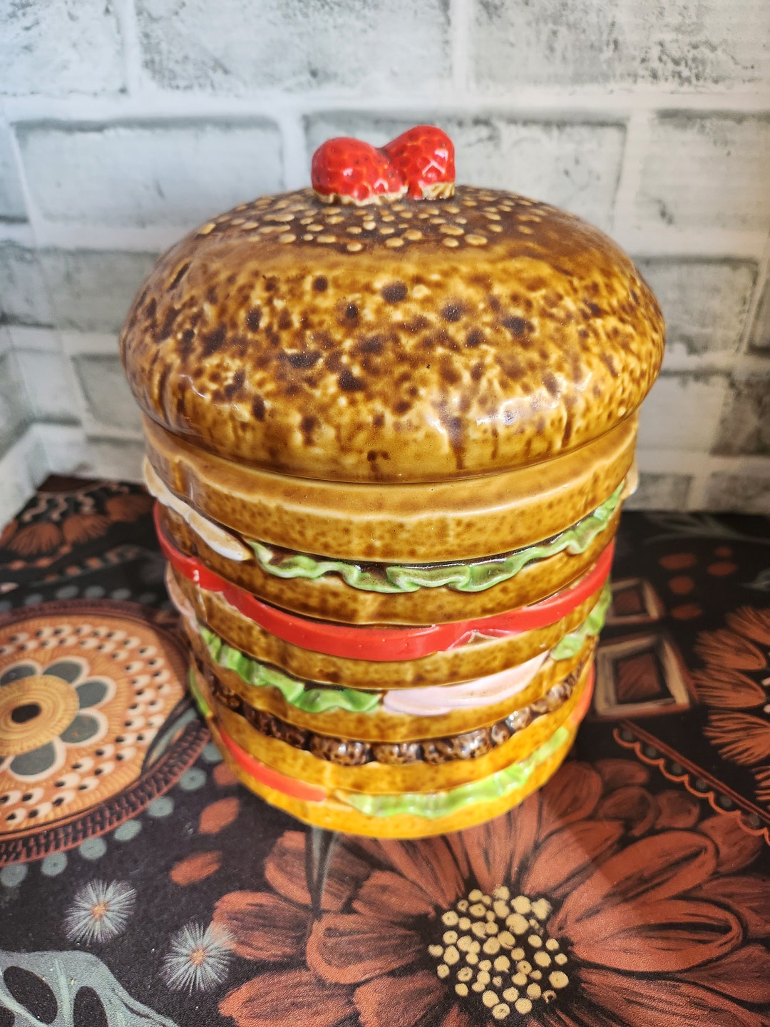 Cookie Jar-japan Vintage 1970's Americana Good Burger Cookie Jar With ...