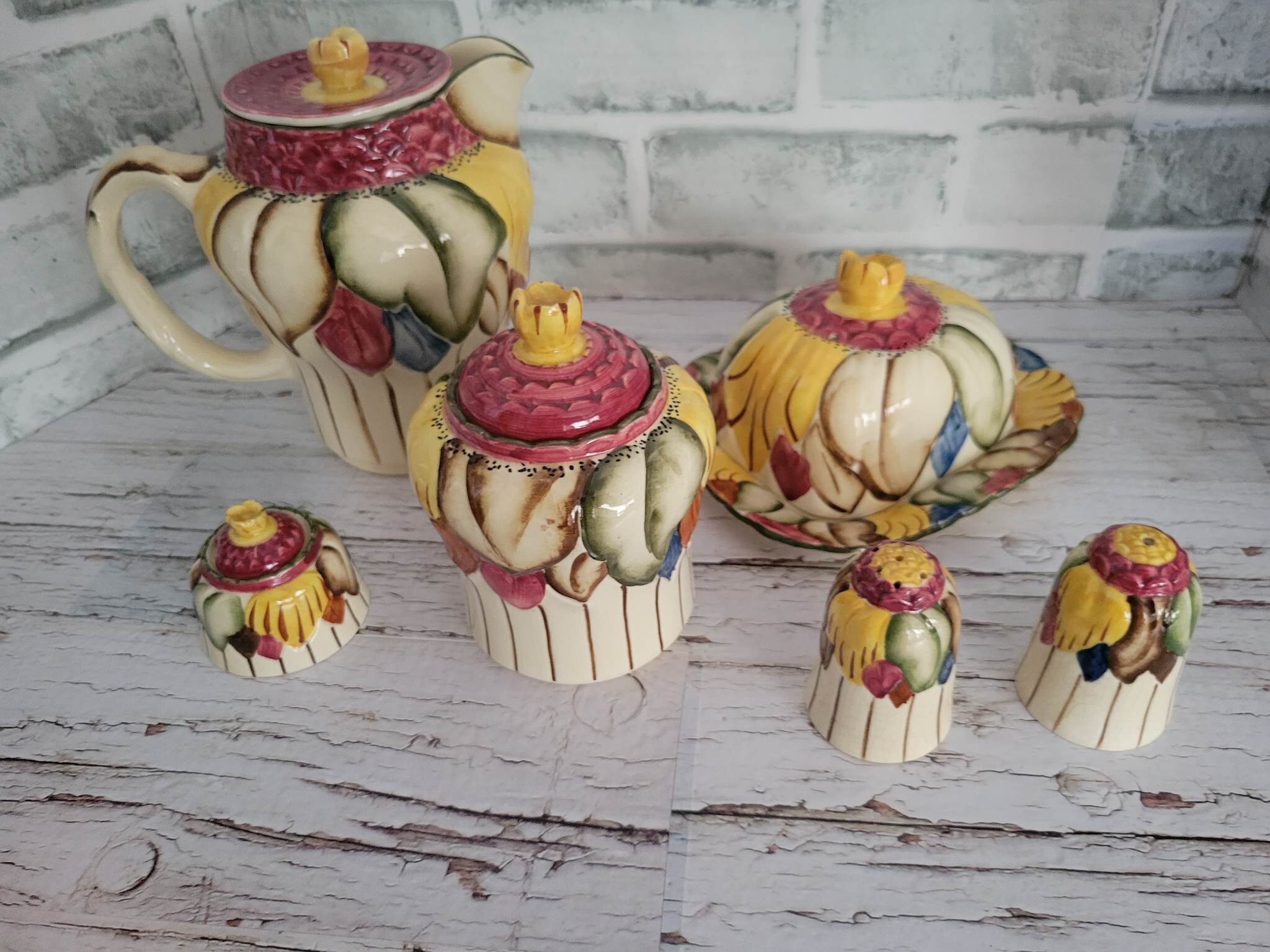 Vintage H.J. Wood Ltd Burslem England Gorgeous 1970's Hand Painted Tea ...