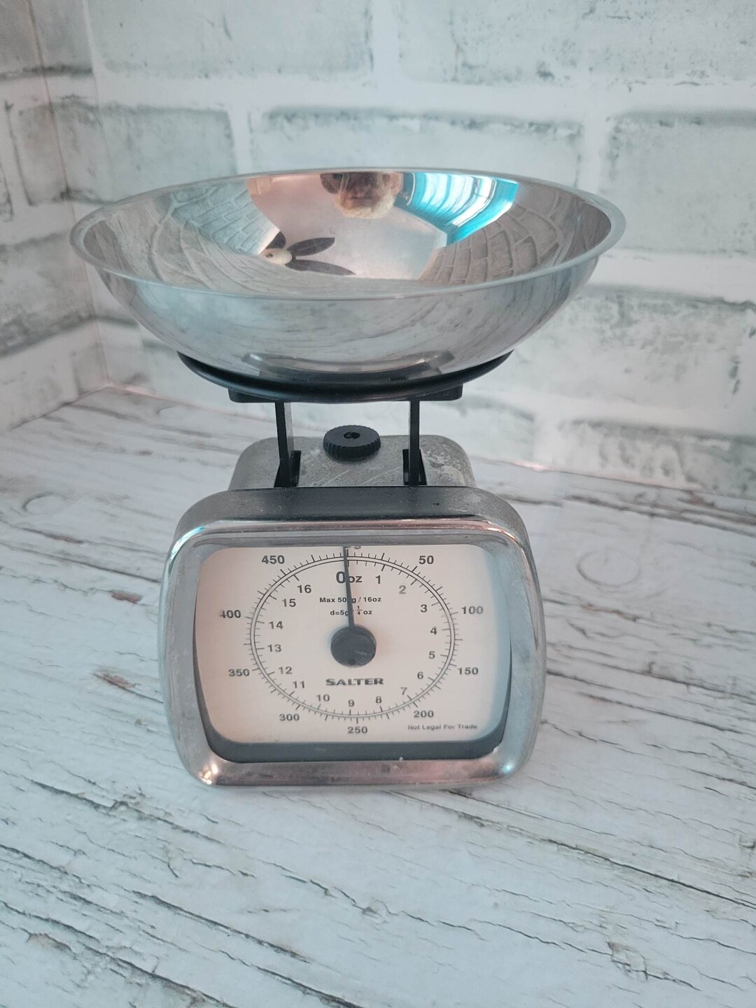 Vintage Salter Compact Chrome Mechanical Kitchen Scale Max 500g/16oz ...