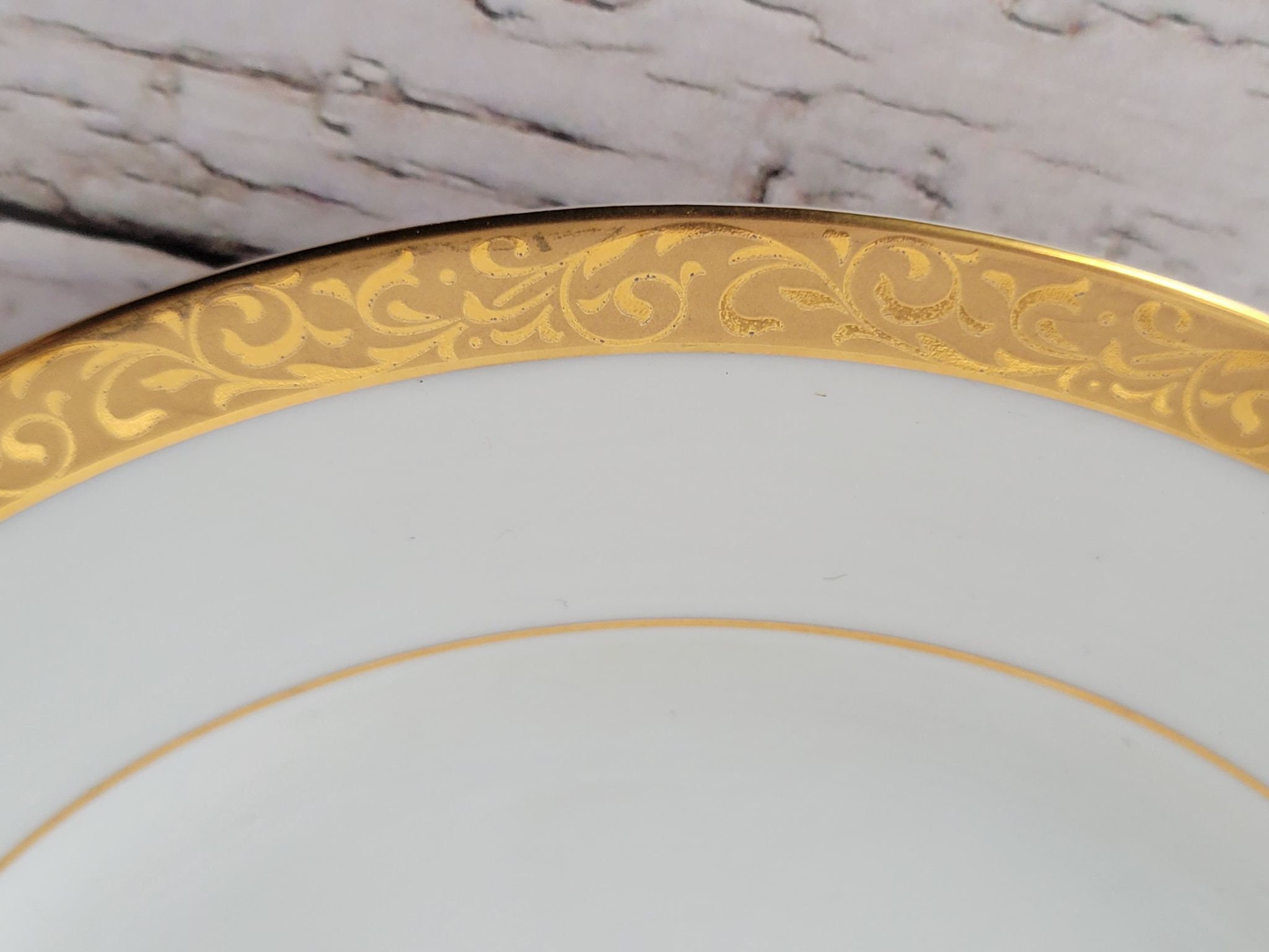 Nikko Fine China- Patra Thailand- Gold Filigree Angel Salad Plates- Set ...
