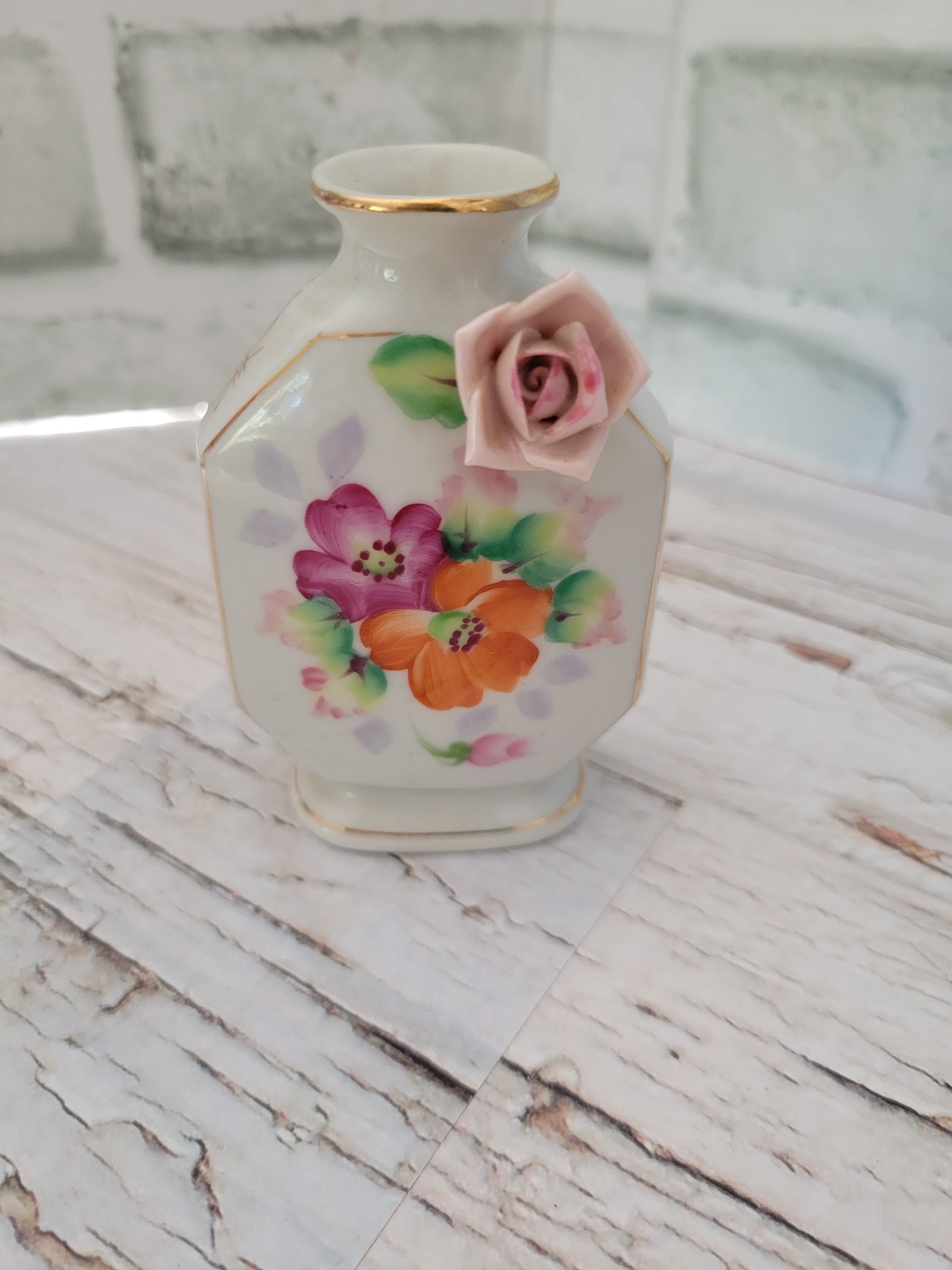 Meiko China Miniature Bud Vase: Floral Ceramic, Made in Occupied Japan ...