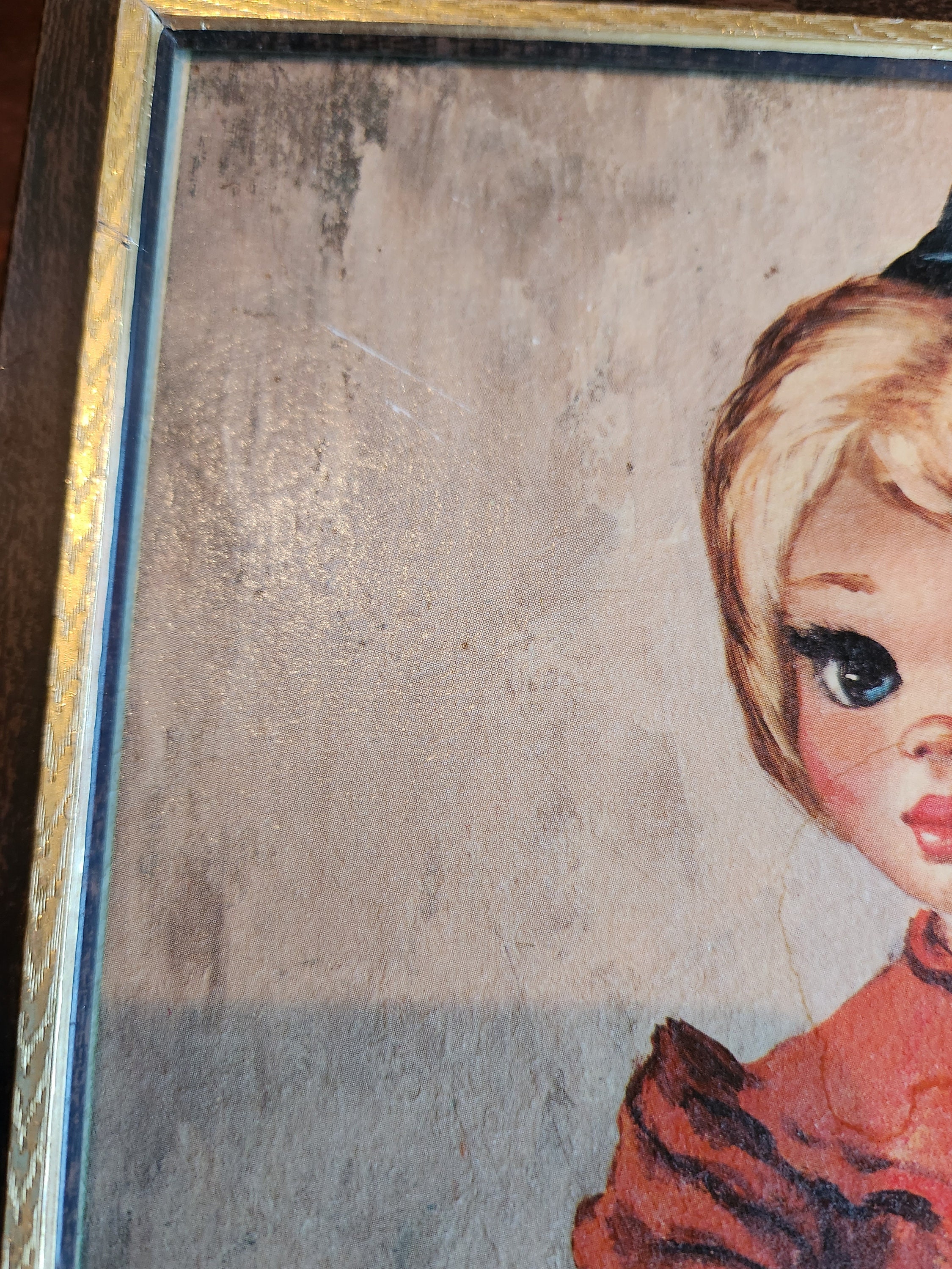 RARE Vintage MCM 1960s Maio Litho Print Girl in Red Dress - Etsy