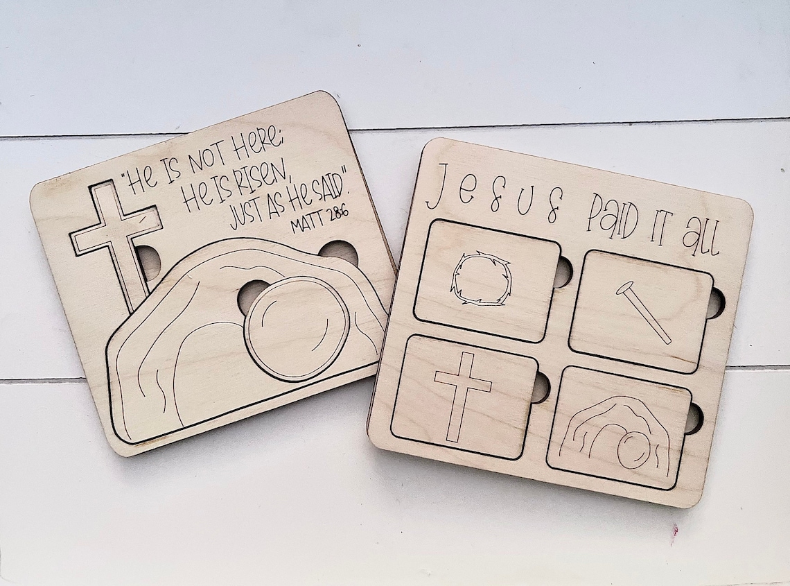 He is Risen/ Jesus Paid It All Puzzle Bundle- Easter Laser SVG - Etsy