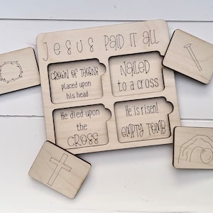 He is Risen/ Jesus Paid It All Puzzle Bundle- Easter Laser SVG - Etsy