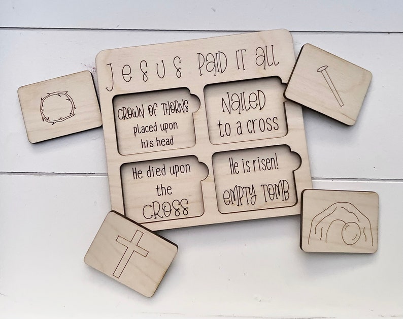 He is Risen/ Jesus Paid It All Puzzle Bundle- Easter Laser SVG - Etsy