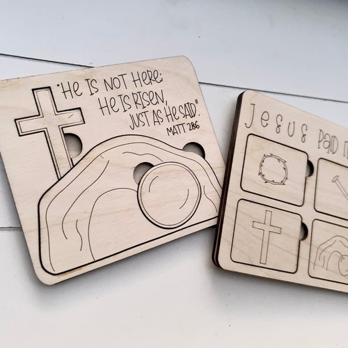 He is Risen/ Jesus Paid It All Puzzle Bundle Easter Laser SVG - Etsy