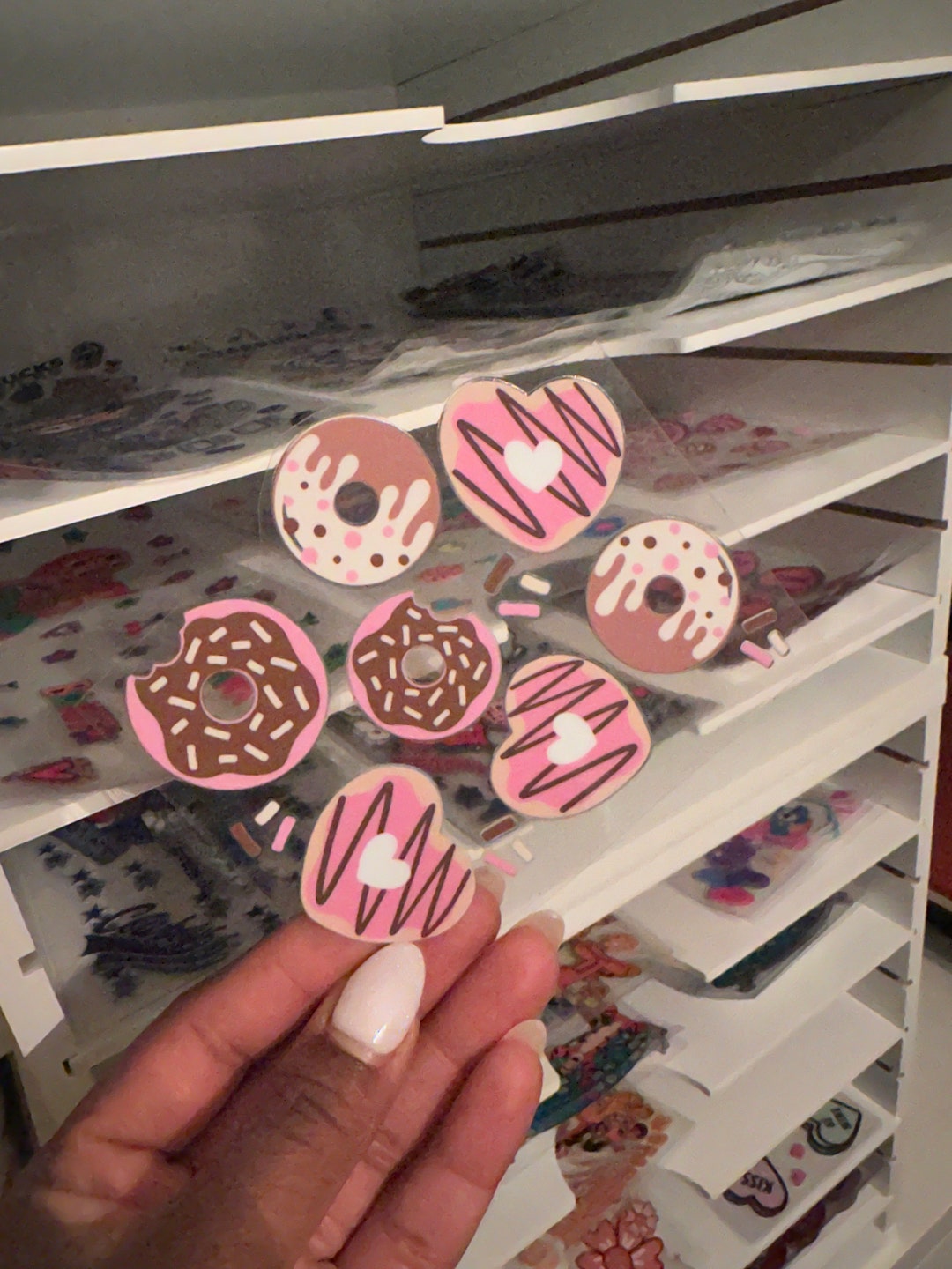 Donuts 16 Ounce Glass Cup Transfers UVDTF Glass Tumbler Wraps Adhesive ...