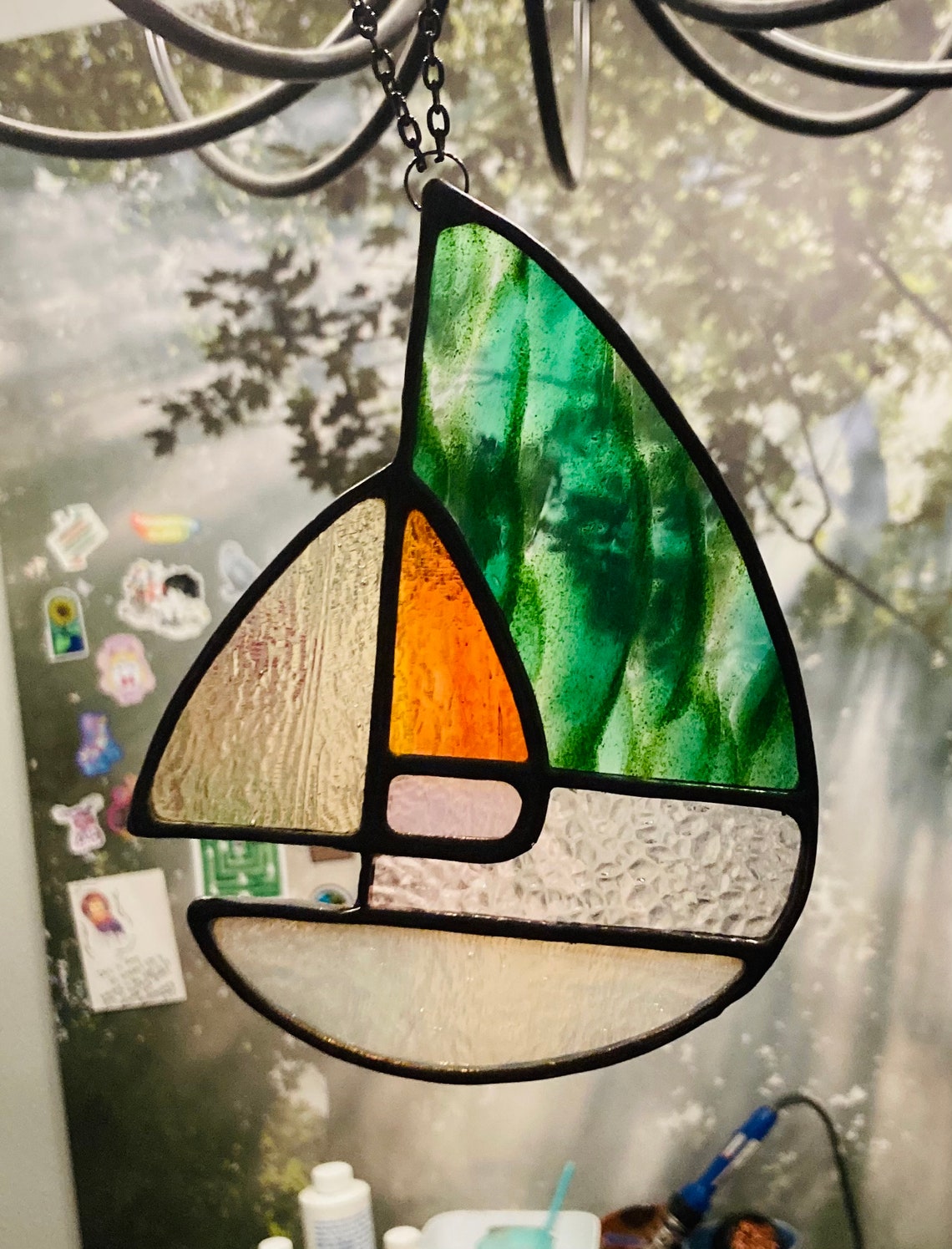 Sailboat Stained Glass Pattern - Etsy