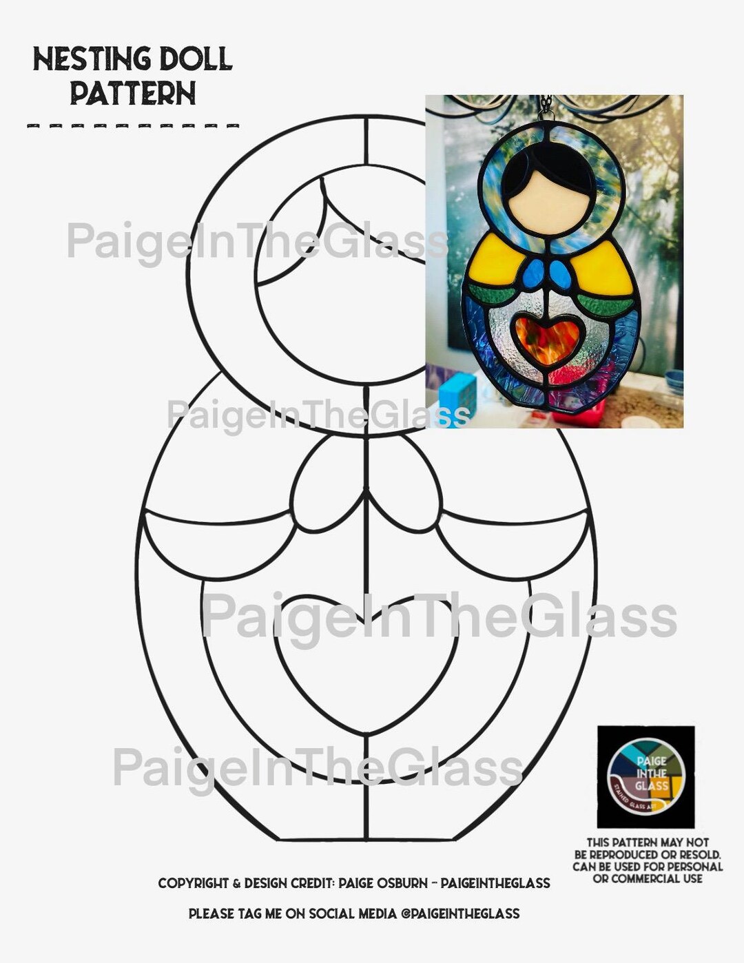 Nesting Doll Stained Glass Pattern - Etsy