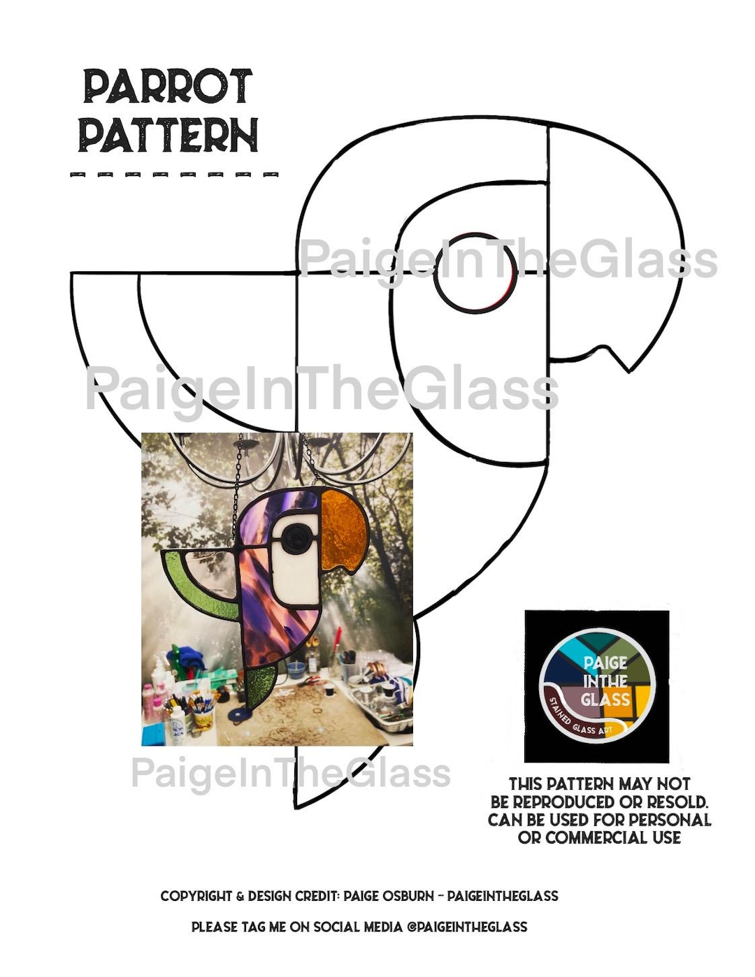 Parrot Stained Glass Pattern - Etsy