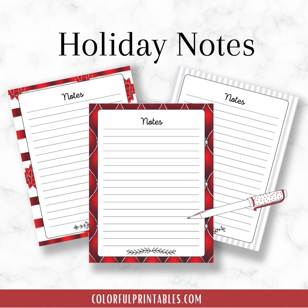 Christmas List Letter Size Notepaper Stationery 10 Different Designs ...