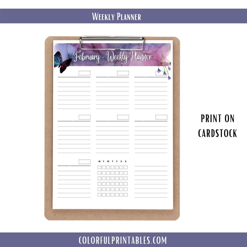 Alcohol Ink Midnight Blue Planner and Undated Calendar Sunday Start PDF ...