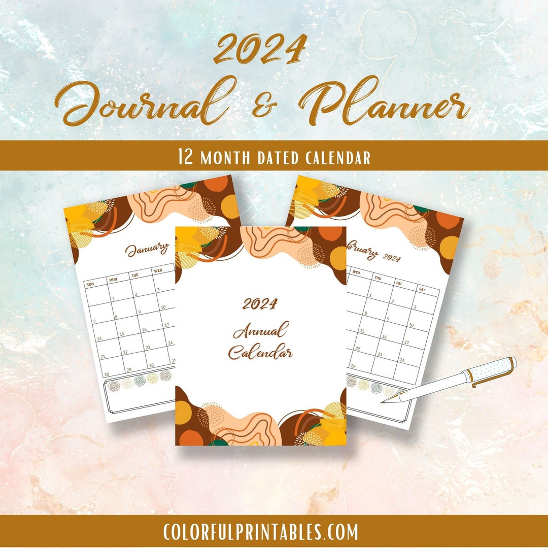 2024 Abstract Swirls Journal and Planner Abstract Swirls Dated ...