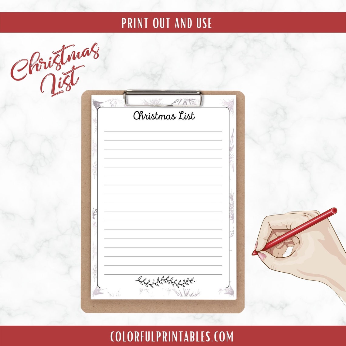 Christmas List Letter Size Notepaper Stationery 10 Different Designs ...
