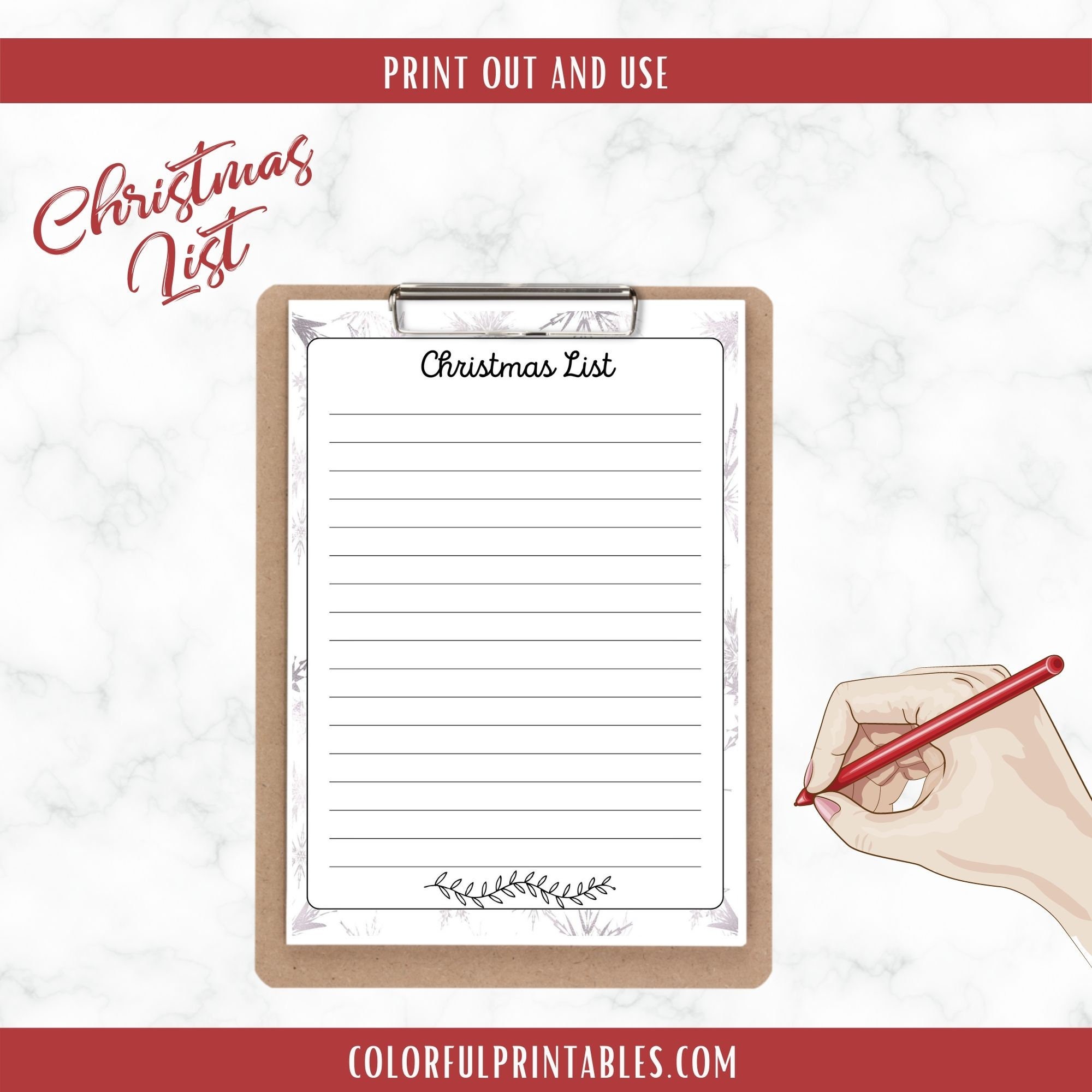 Christmas List Letter Size Notepaper Stationery 10 Different Designs ...