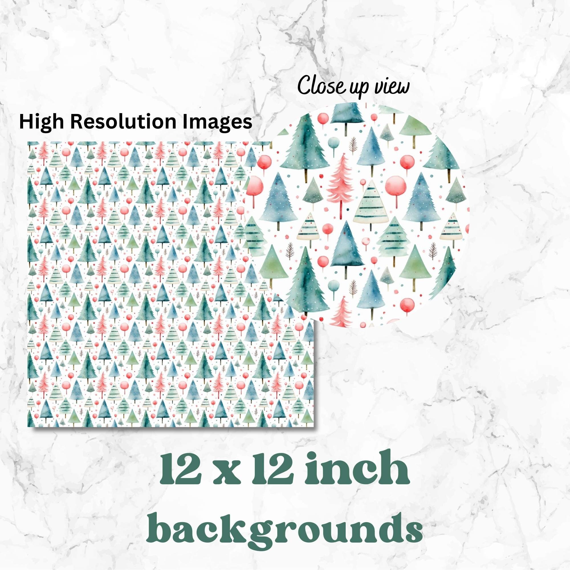 Evergreen Trees Digital Background Papers 12-inch 300 Dpi, Great for ...