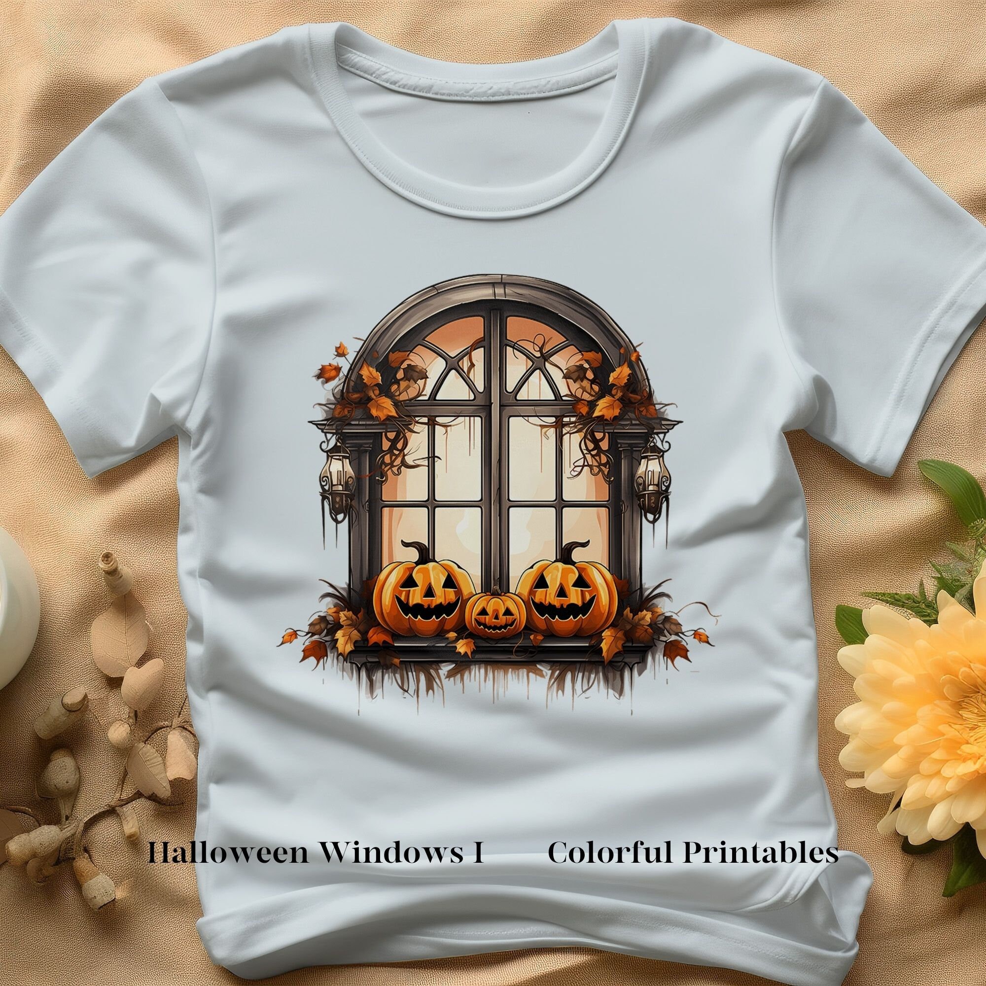 13 Scary Halloween Windows I Pngs Graphics for Printing and Sublimation ...