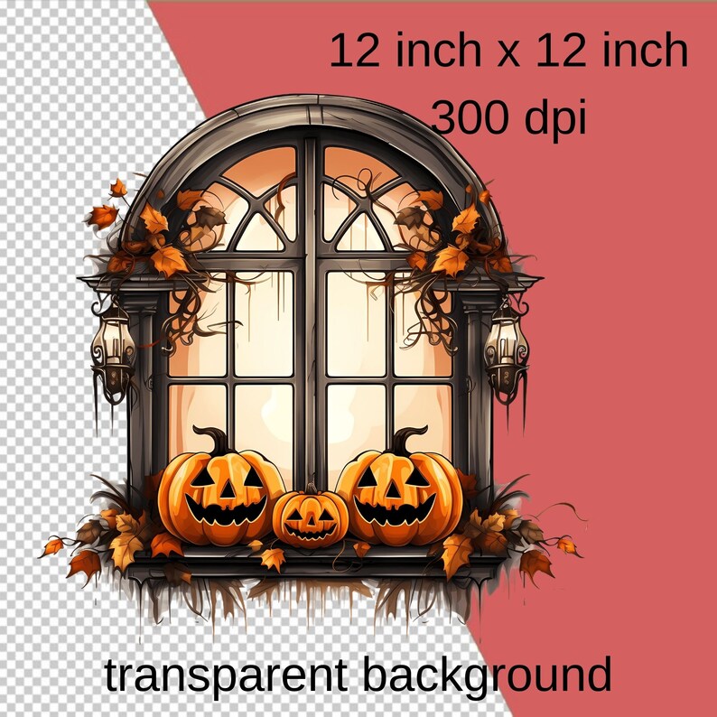 13 Scary Halloween Windows I Pngs Graphics for Printing and Sublimation ...