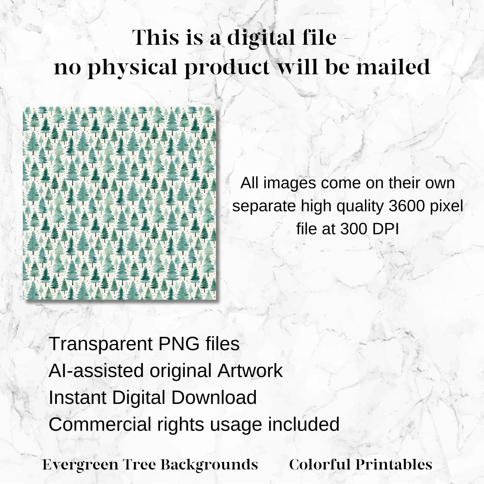 Evergreen Trees Digital Background Papers 12-inch 300 Dpi, Great for ...