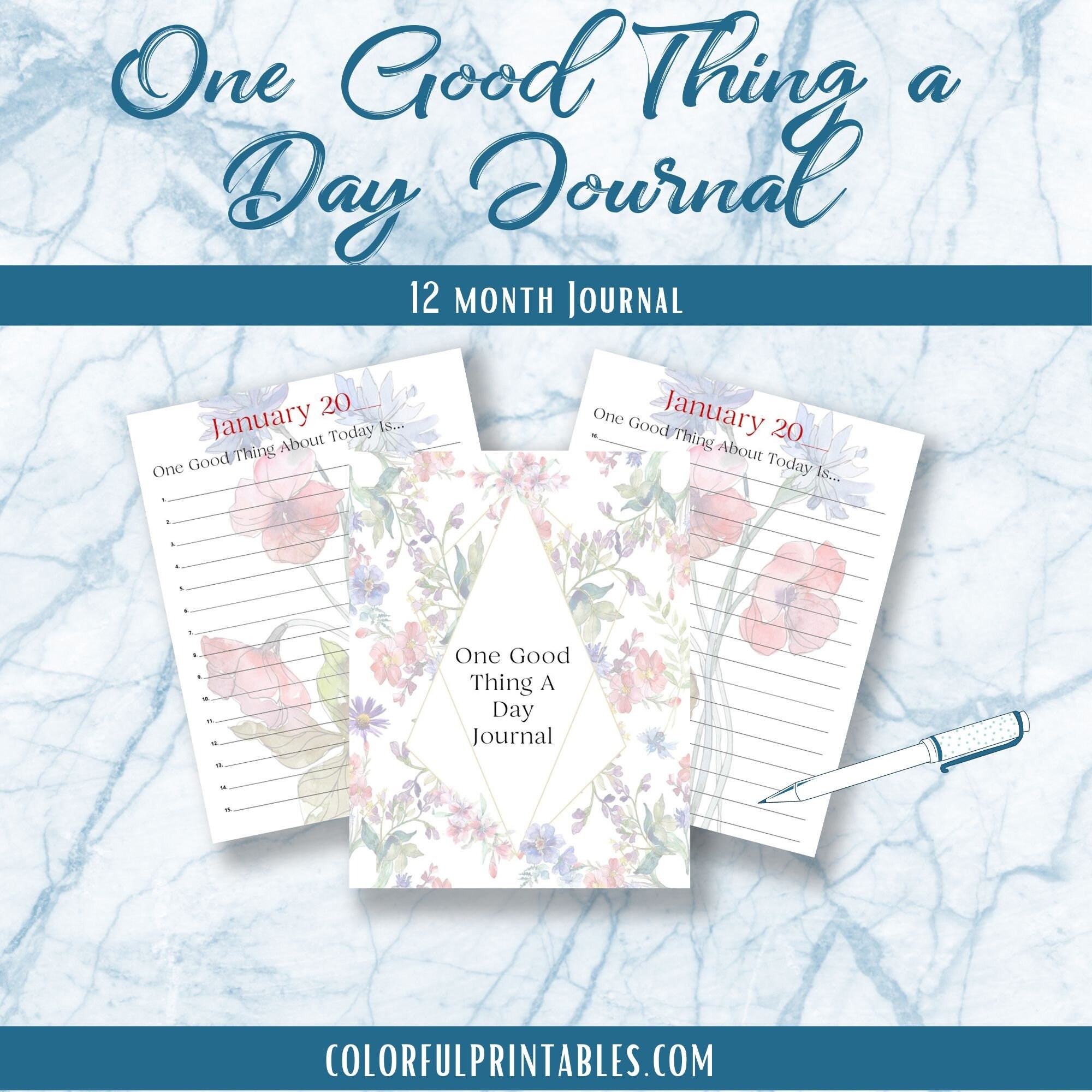 One Good Thing A Day Wildflower Two Page Calendar PDF - Etsy