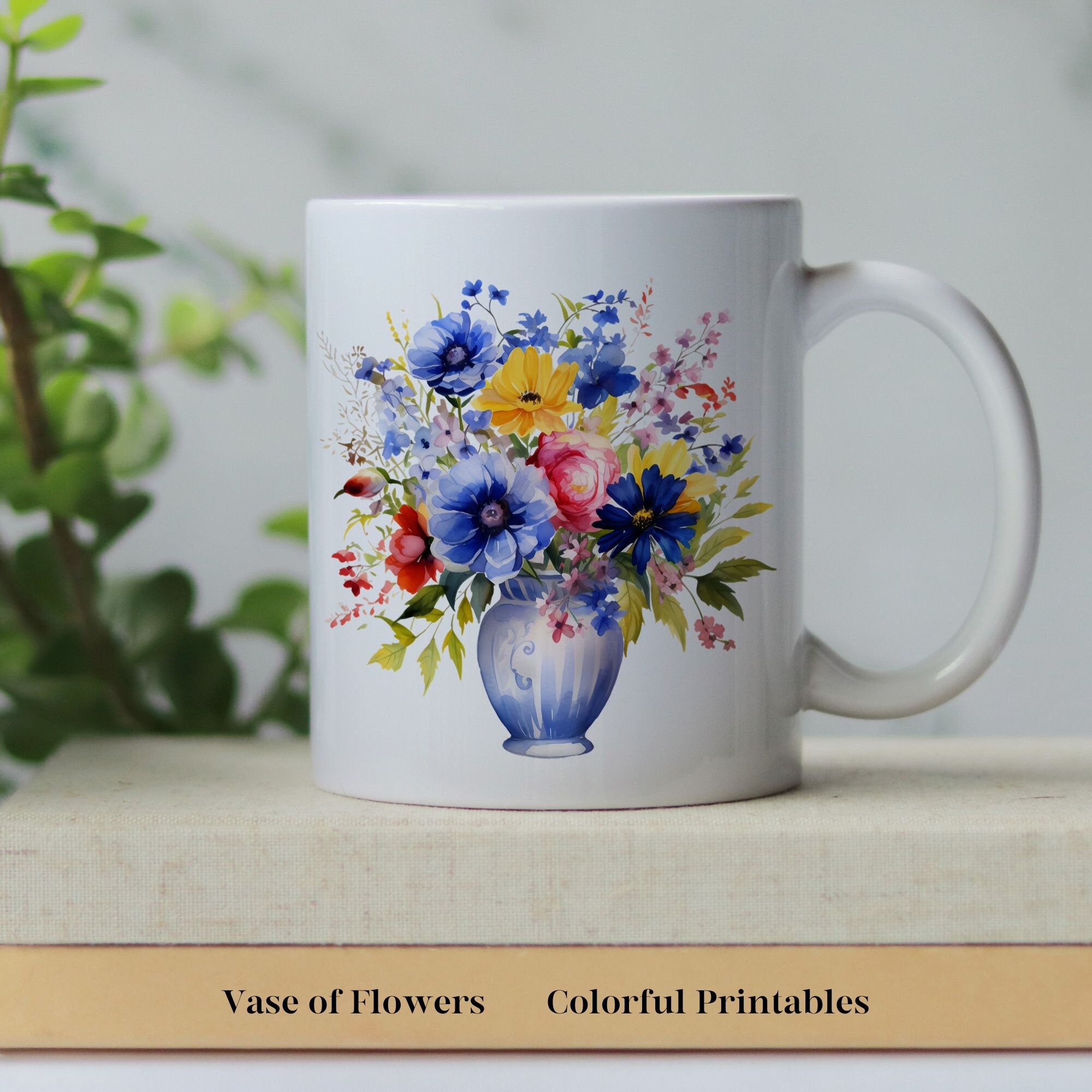 20 Beautiful Watercolor Flower Vase Graphics Transparent Background ...