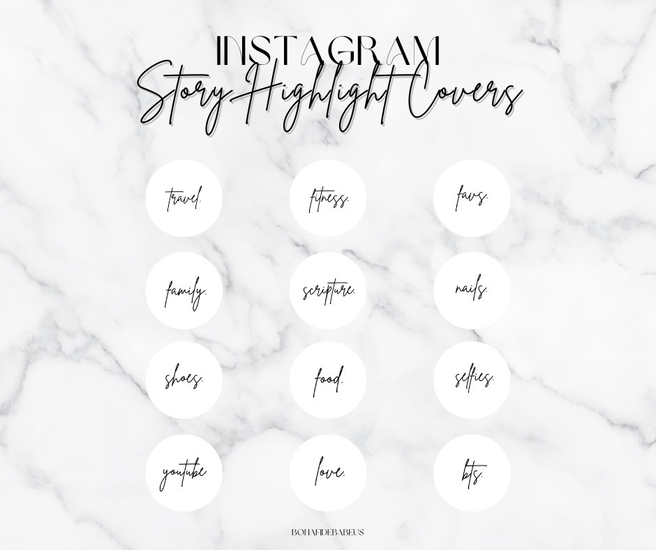 Instagram Story Highlight Cover Template | Black & White - Etsy