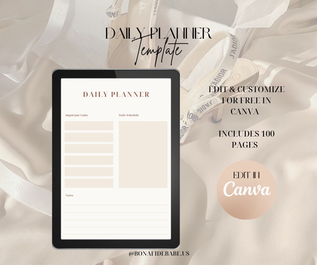 Editable Daily Planner Template Digital Download - Etsy