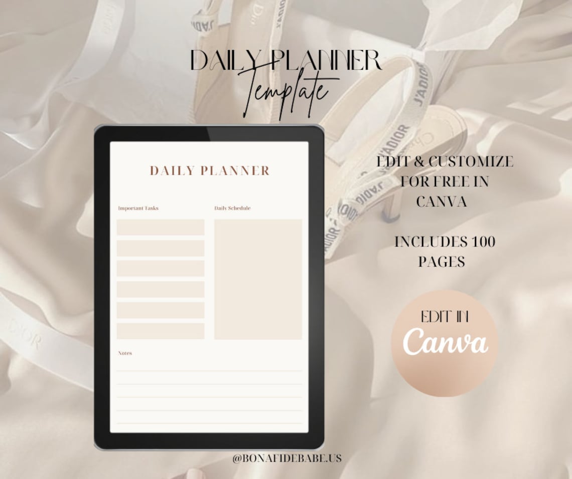 Editable Daily Planner Template Digital Download - Etsy