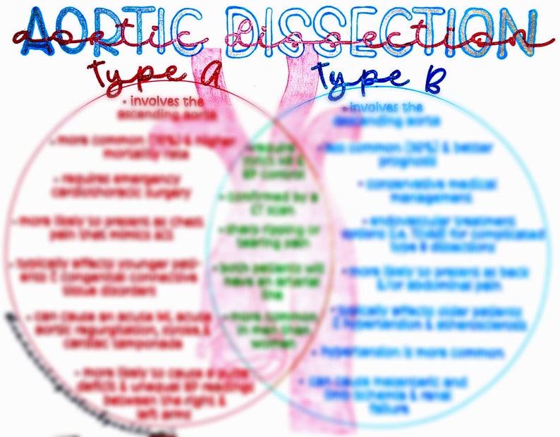 Type A Vs. Type B Aortic Dissection - Etsy