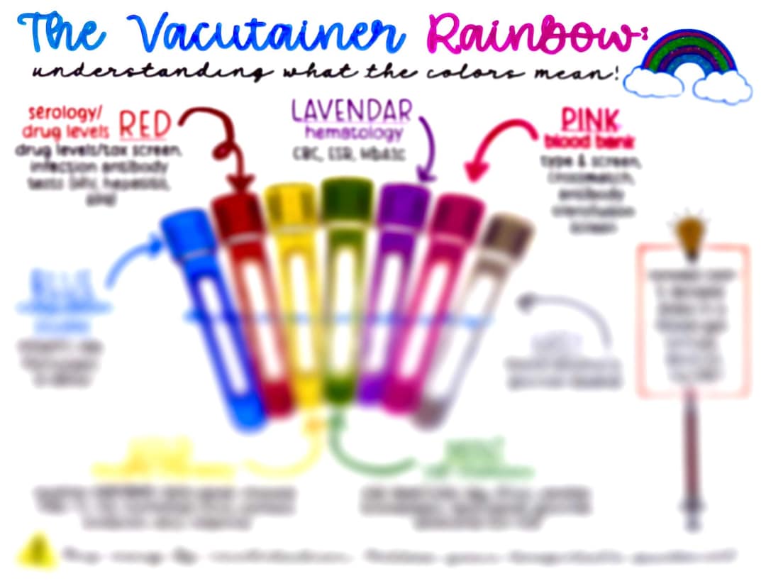 Vacutainer Color Guide: Phlebotomy Cheat Sheet (digital Download) - Etsy