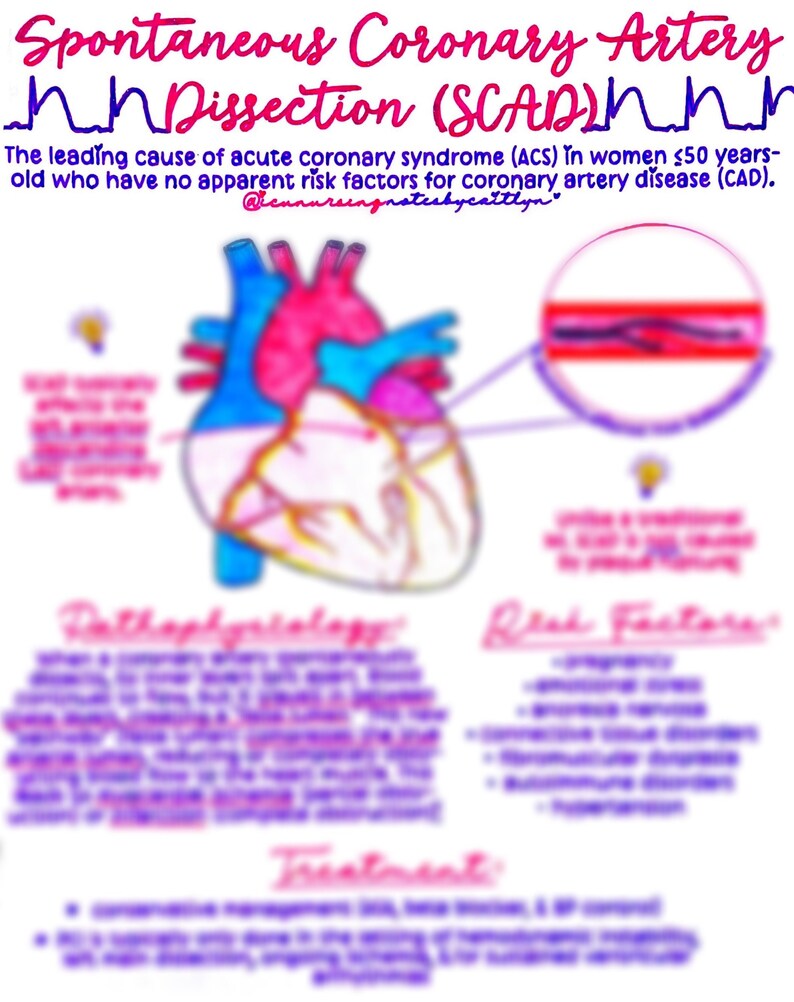 Spontaneous Coronary Artery Dissection (SCAD) - Etsy
