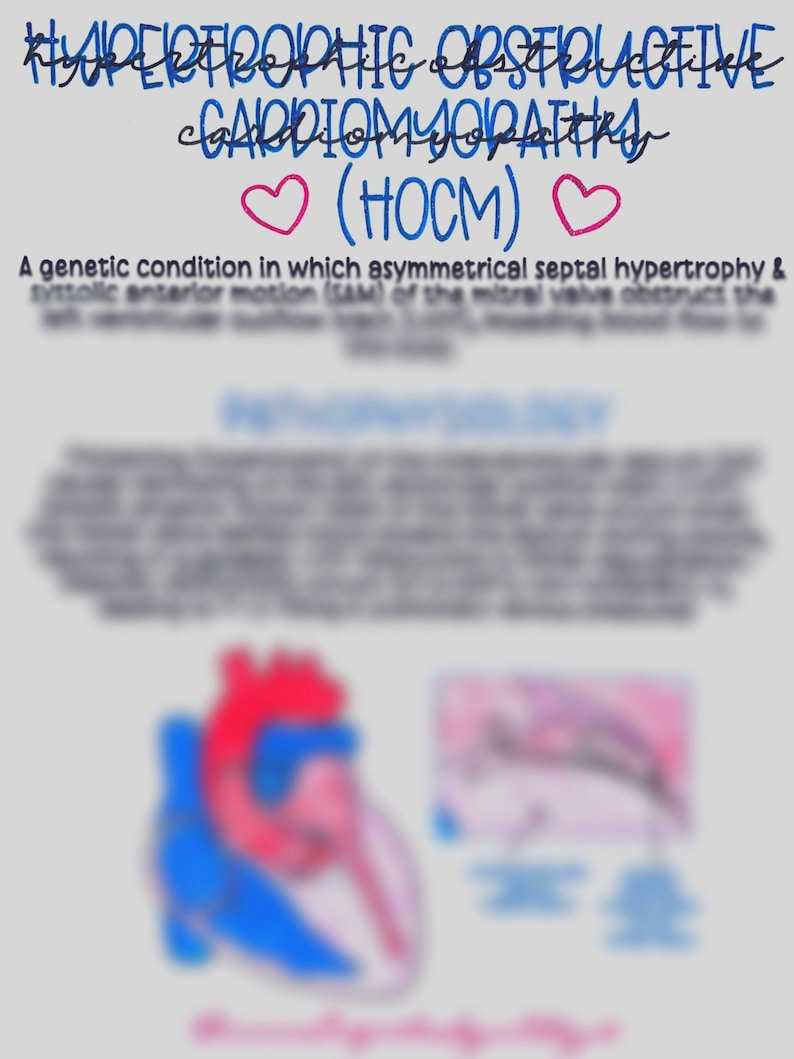 Hypertrophic Obstructive Cardiomyopathy (HOCM) - Etsy