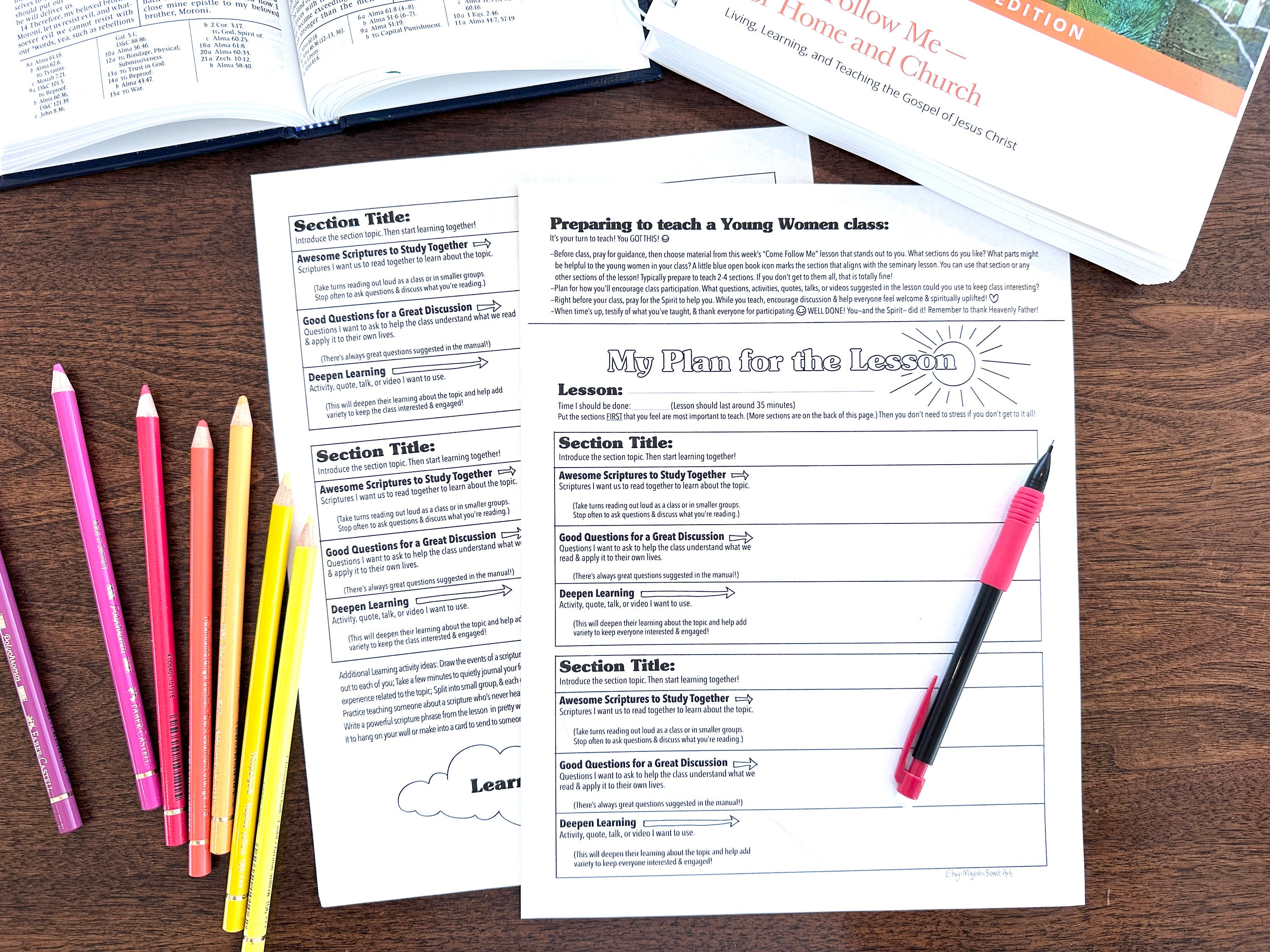 LDS Young Women Teaching Guide (2025) Fill-in Lesson Template, PDF ...