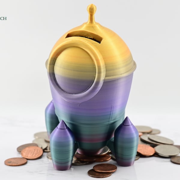 Rocket Piggy Bank - Etsy
