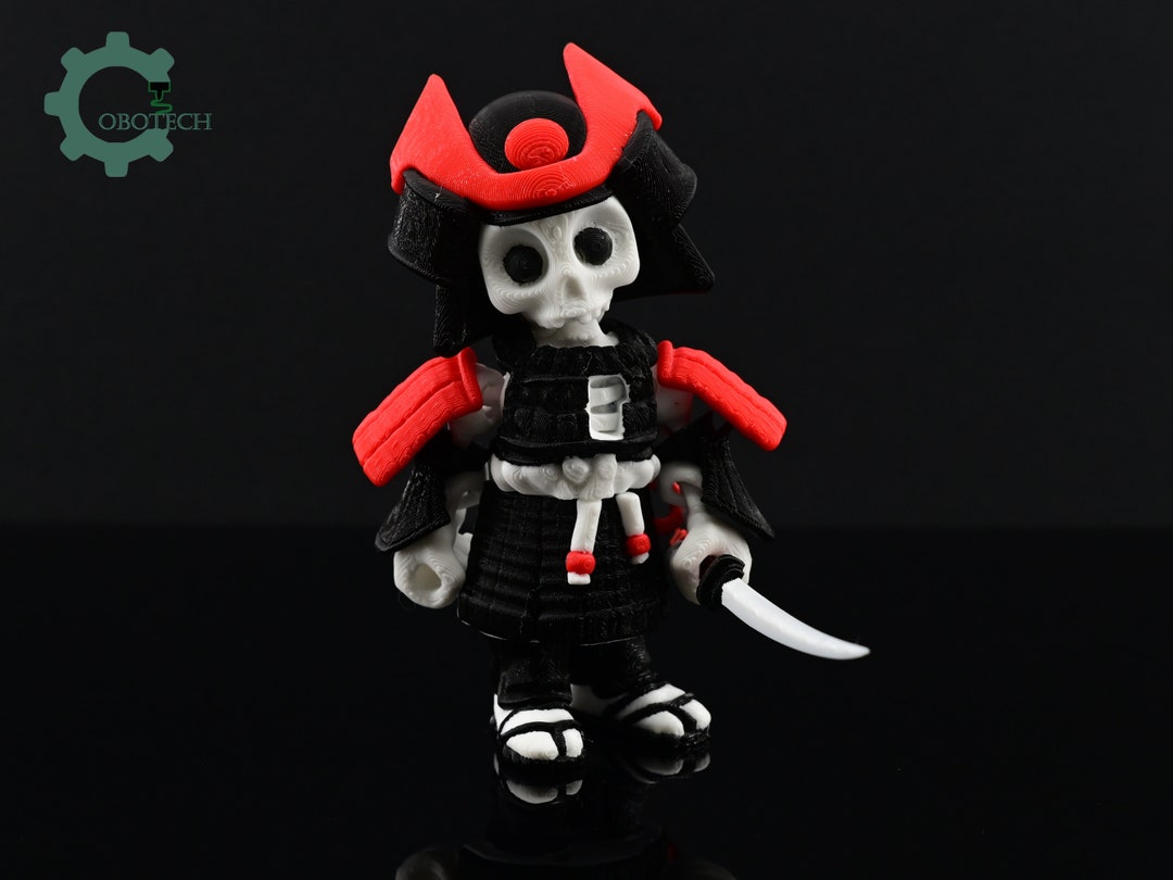 3D Print Articulated Bone Samurai by Cobotech, Skelly Samurai, Skeleton ...