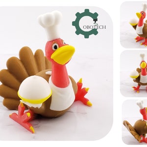 3D Printed Articulated Turkey Chef, Articulated Turkey, Articulated Toy ...