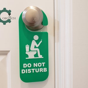 3D Printed Bathroom do Not Disturb Door Hanger by Cobotech, Home ...