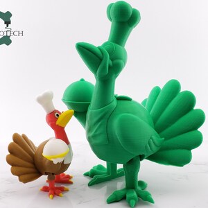 3D Printed Articulated Turkey Chef, Articulated Turkey, Articulated Toy ...