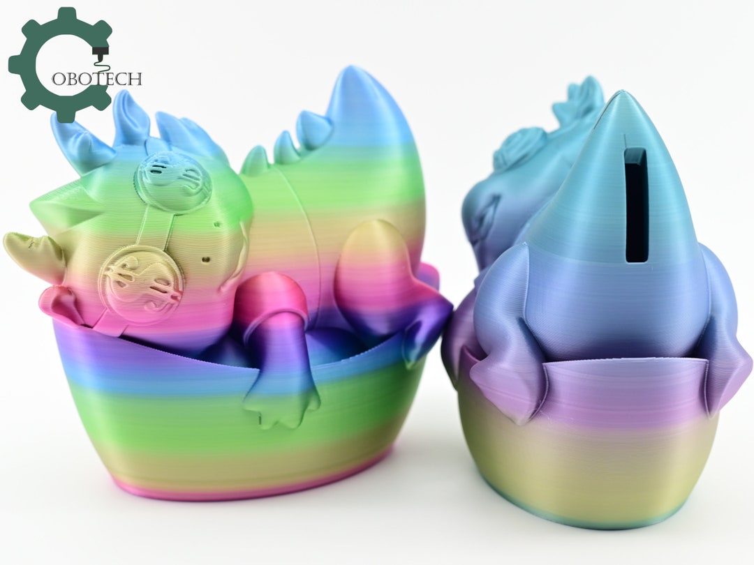 Dragon Piggy Bank, Dragon Coin Storage, 3D Printed Cute Dragon Piggy ...